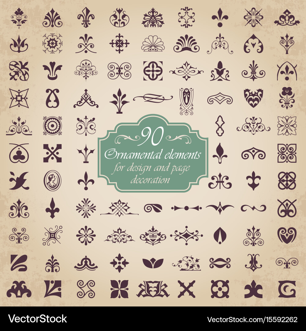 Ornamental elements for design and page decoration