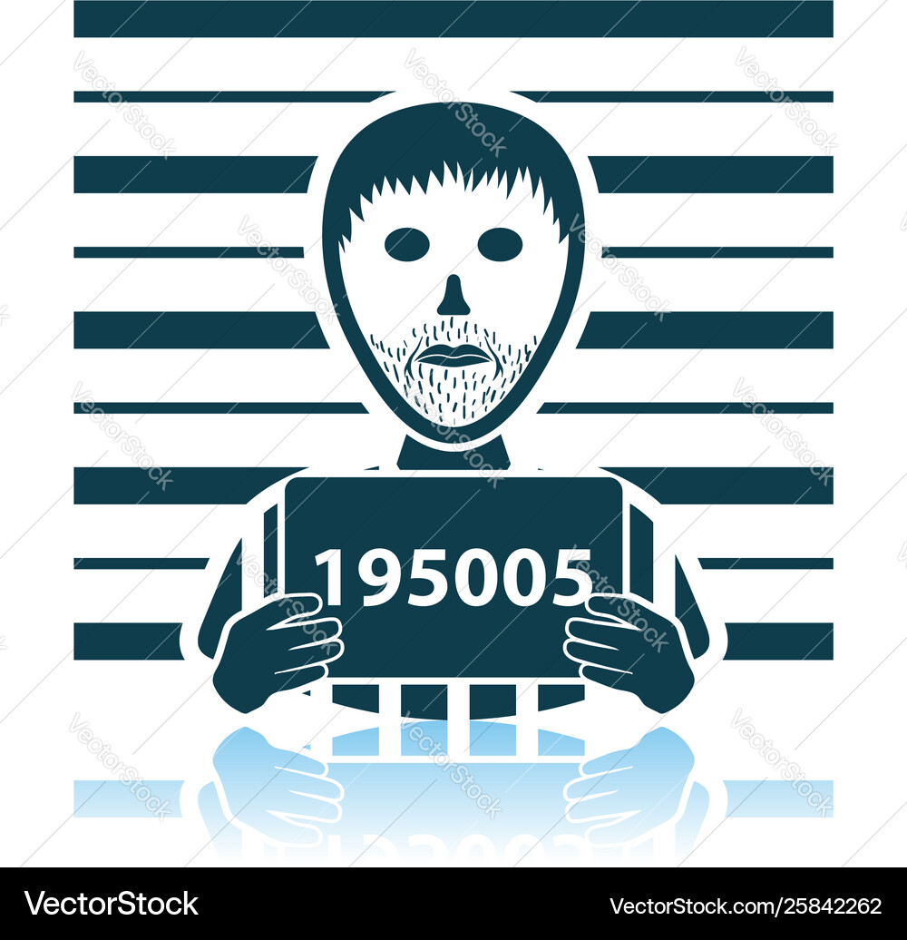 Prisoner in front of wall with scale icon Vector Image