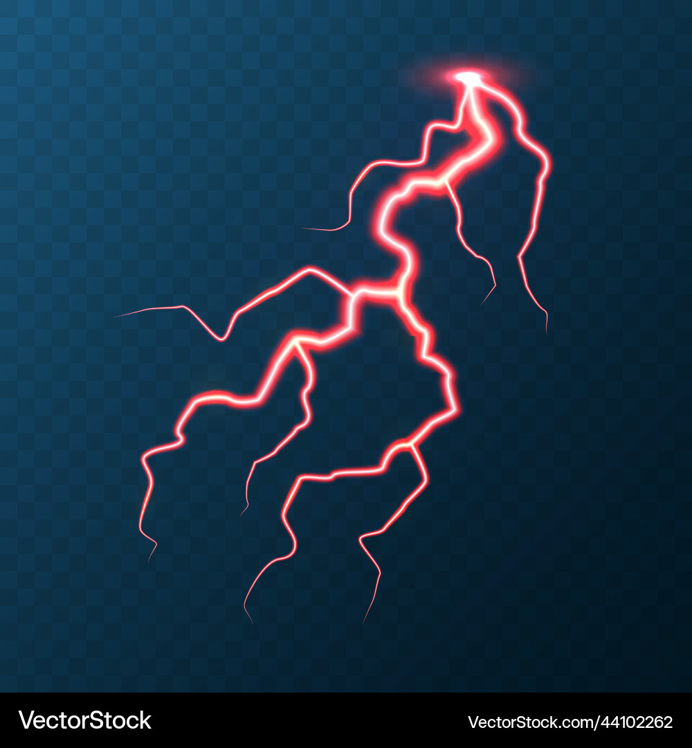 Realistic colorful lightning on blue background Vector Image