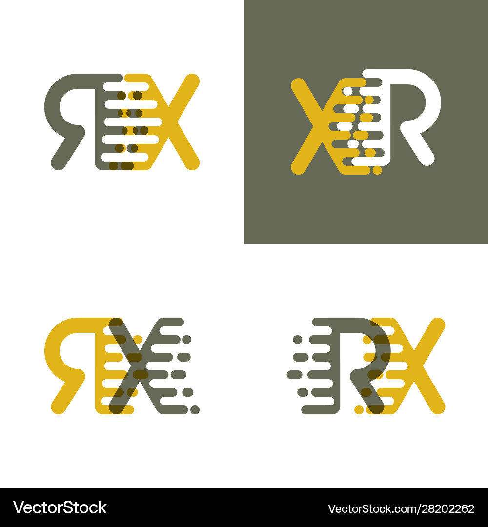 Rx letters logo with accent speed in brown Vector Image