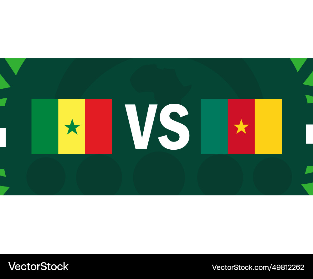 Senegal and cameroon african flags nations 2023 Vector Image