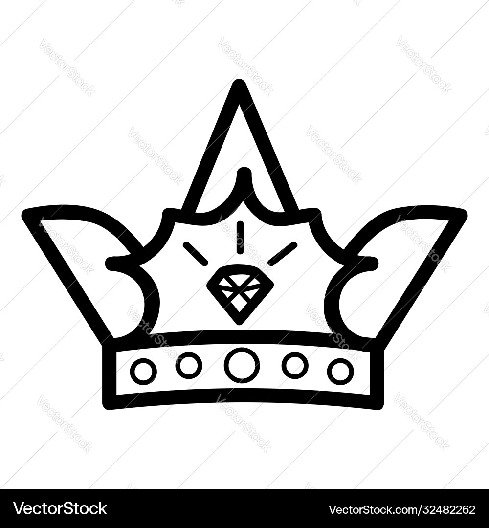 Simple icon outline style crown for part logo Vector Image