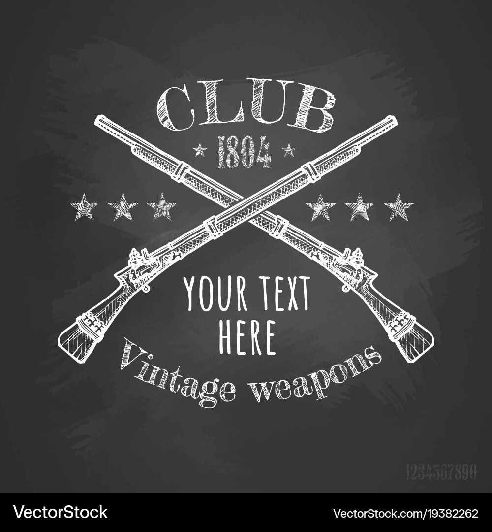 Vintage weapons club Royalty Free Vector Image