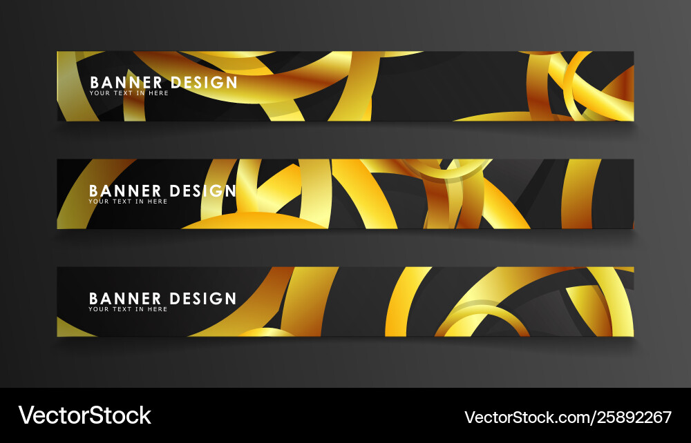 Abstract circle banner fancy golden Royalty Free Vector