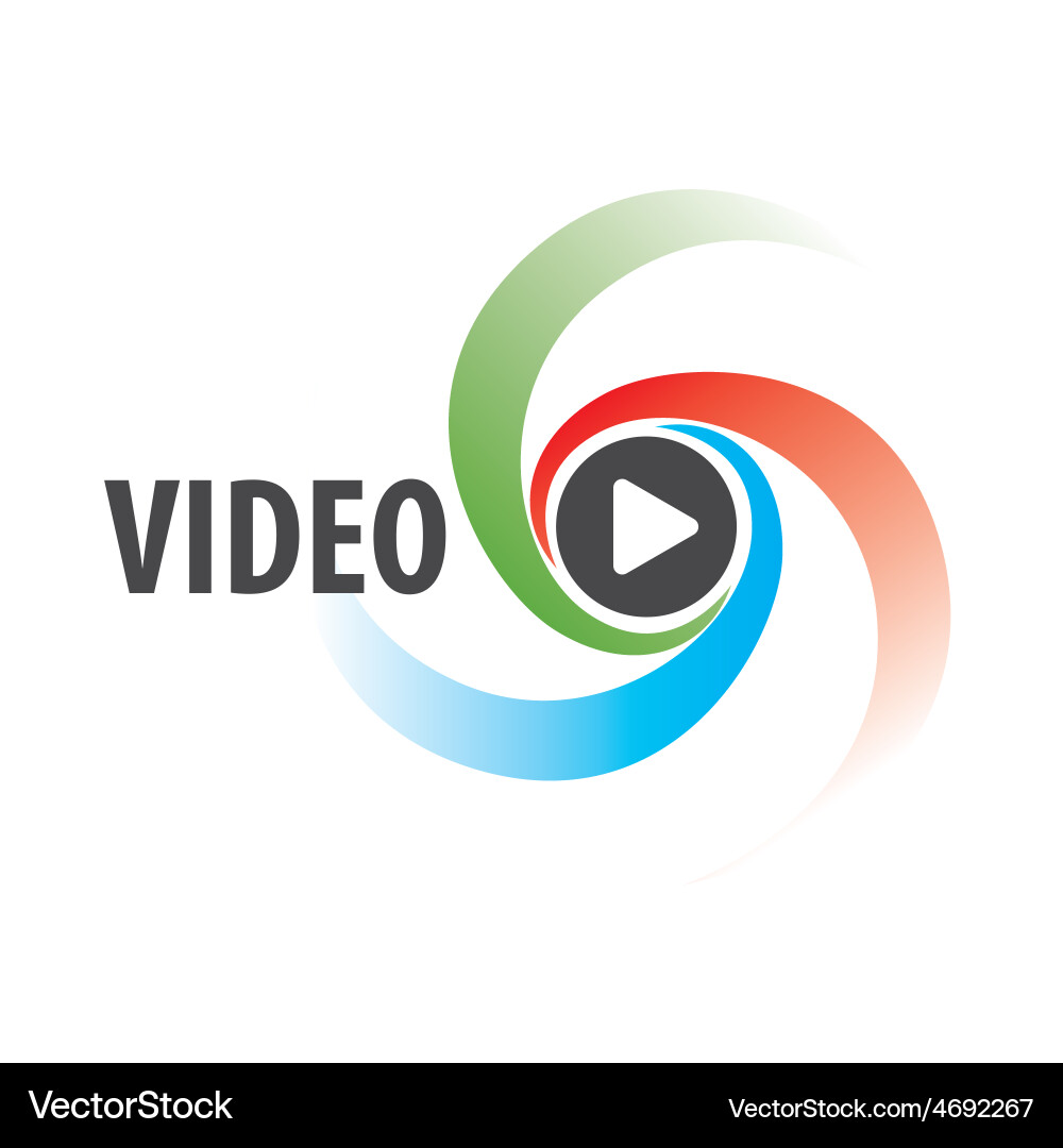 Abstract logo to view the video Royalty Free Vector Image