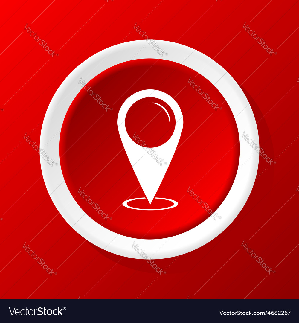 Area pointer icon on red Royalty Free Vector Image