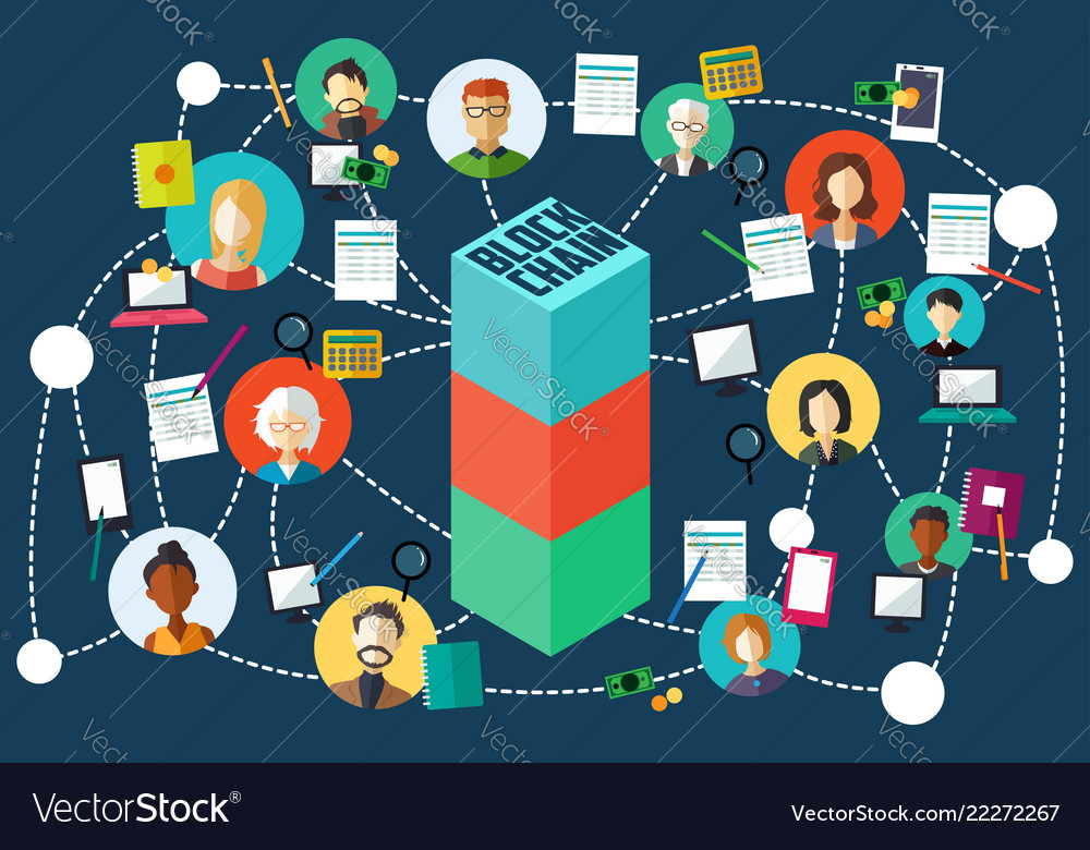 Blockchain technology Royalty Free Vector Image