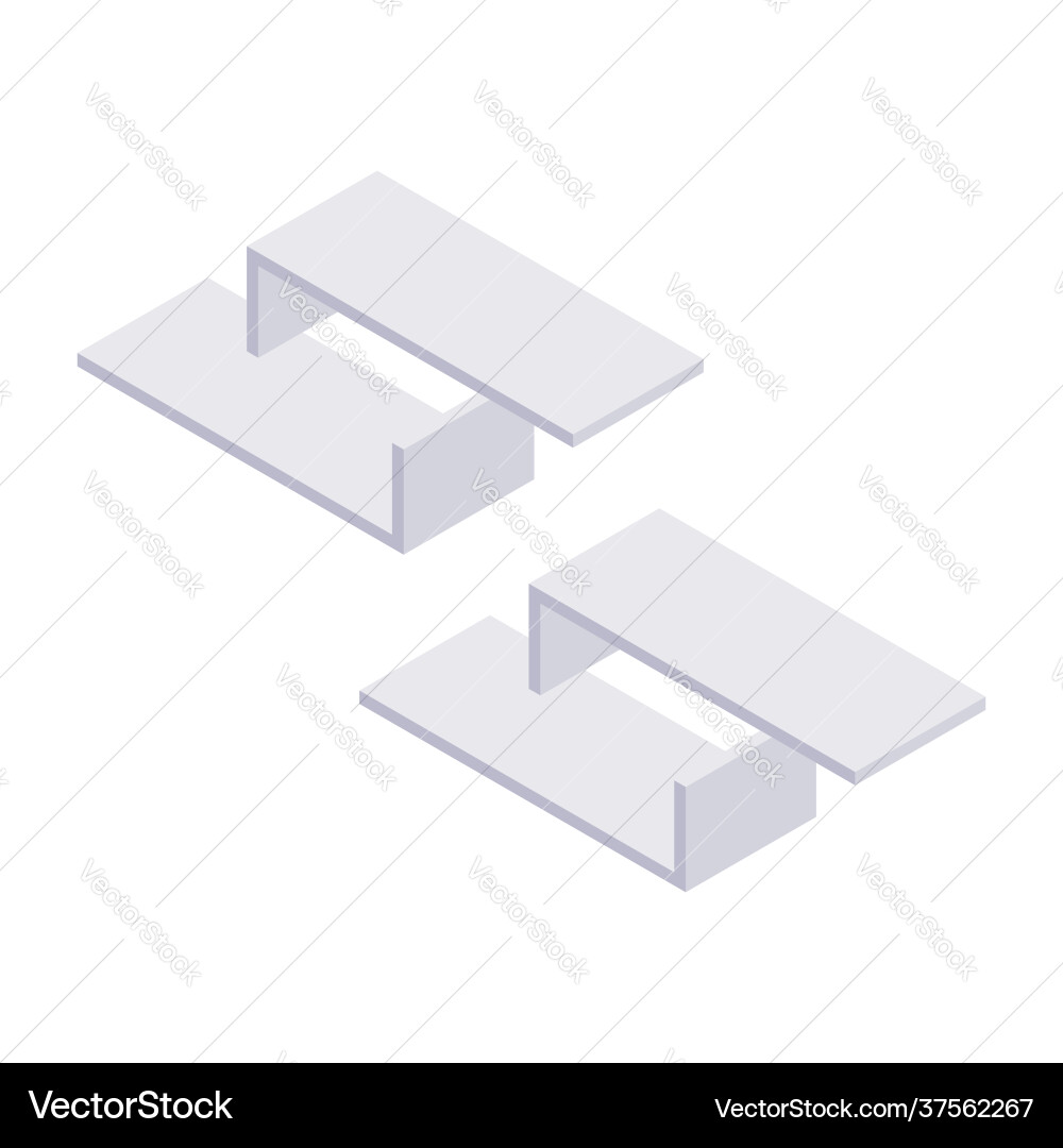 Bookshelf isometric - case and shelf for books Vector Image