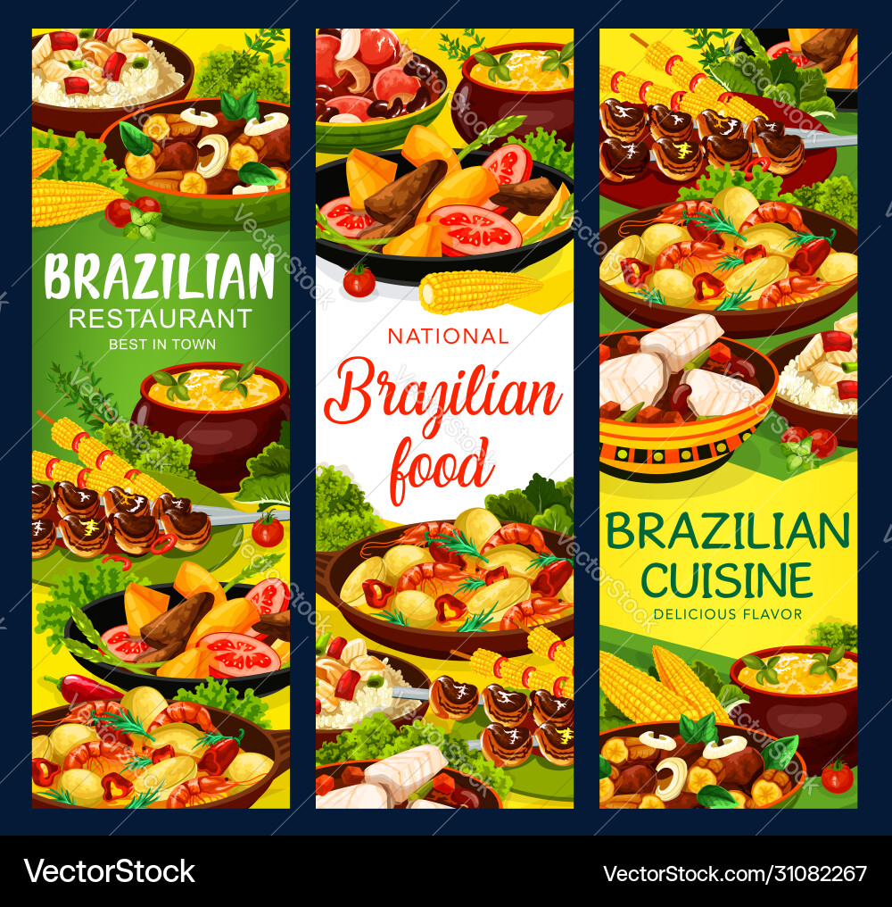 Brazilian cuisine menu banners Royalty Free Vector Image