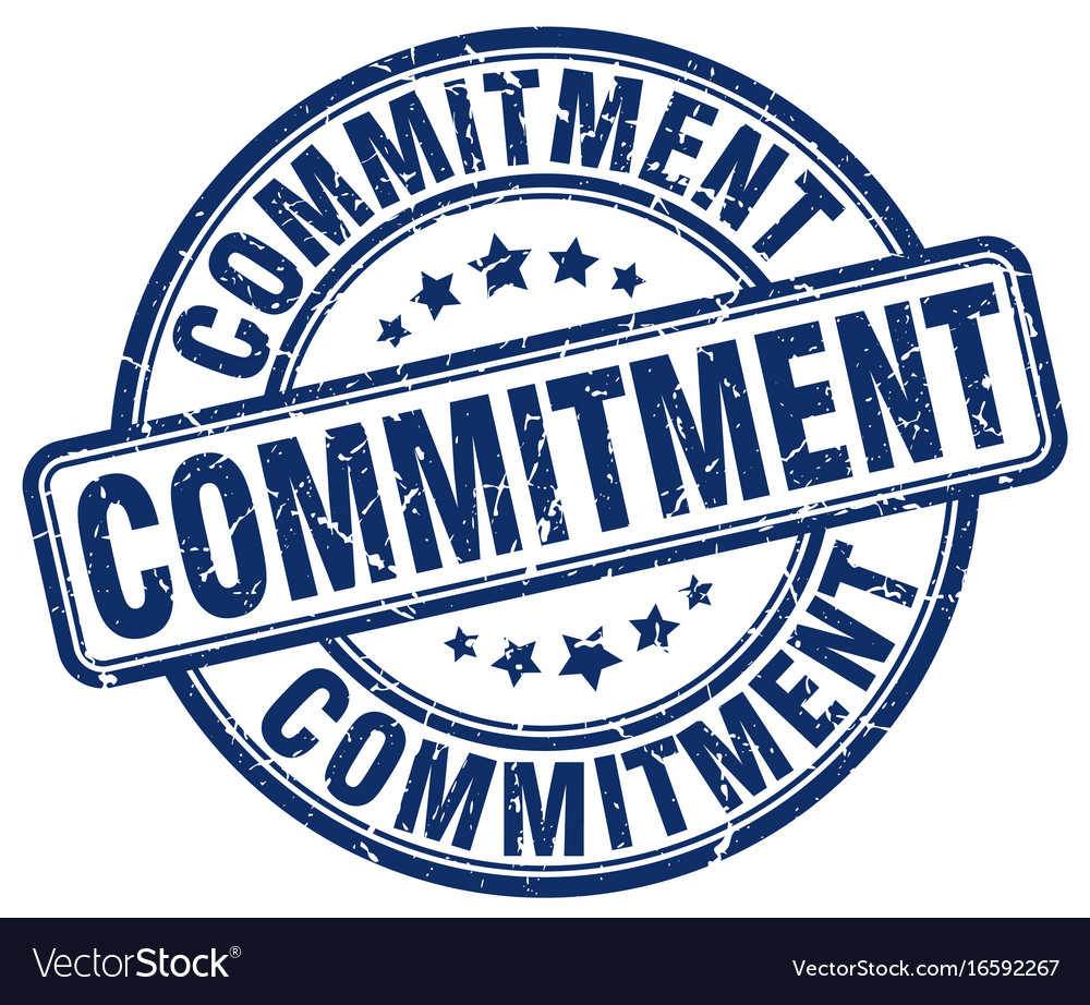 Commitment blue grunge stamp Royalty Free Vector Image