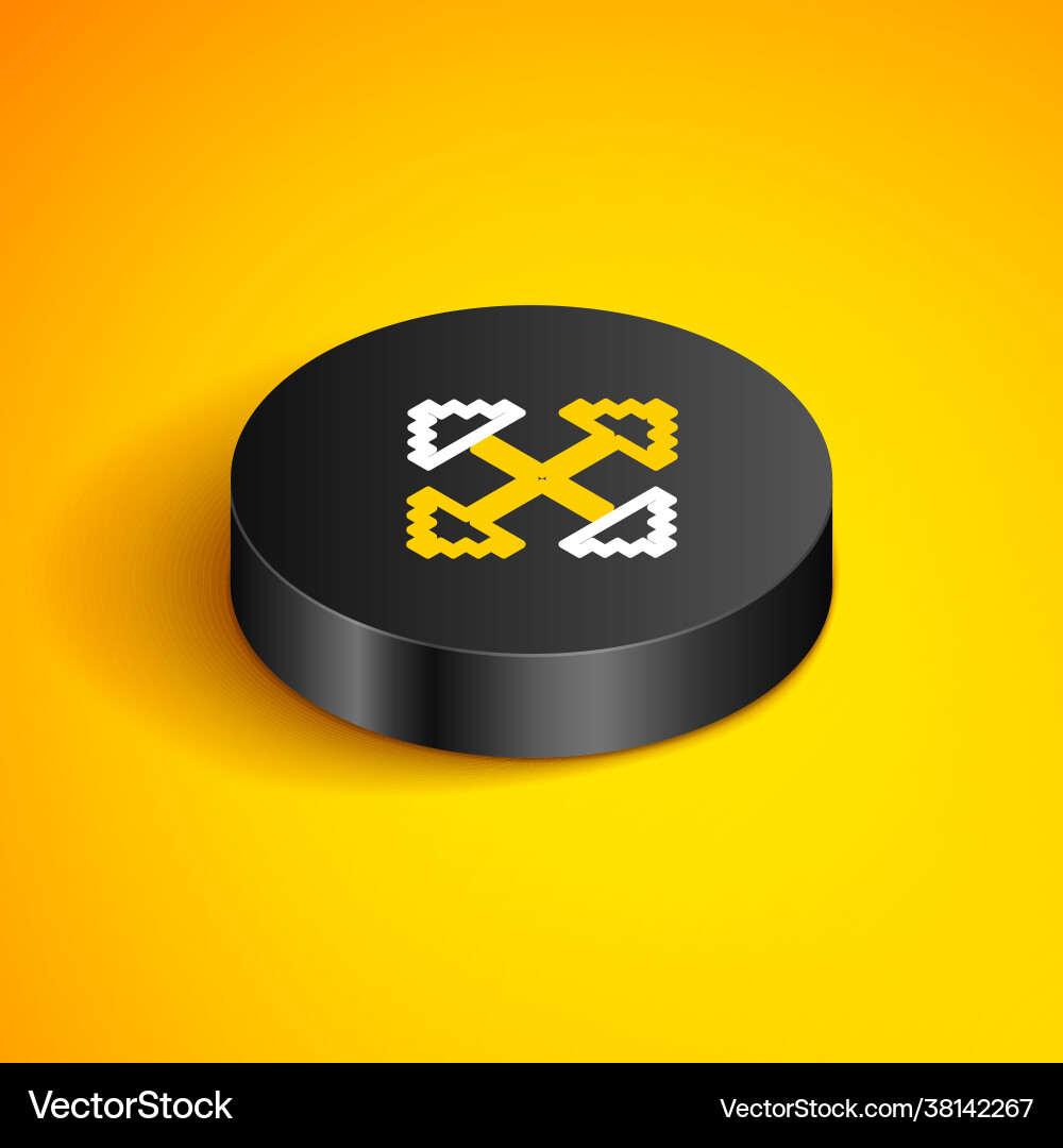 Isometric line pixel arrows in four directions Vector Image