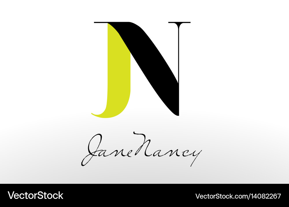 J n logo j n letter design Royalty Free Vector Image