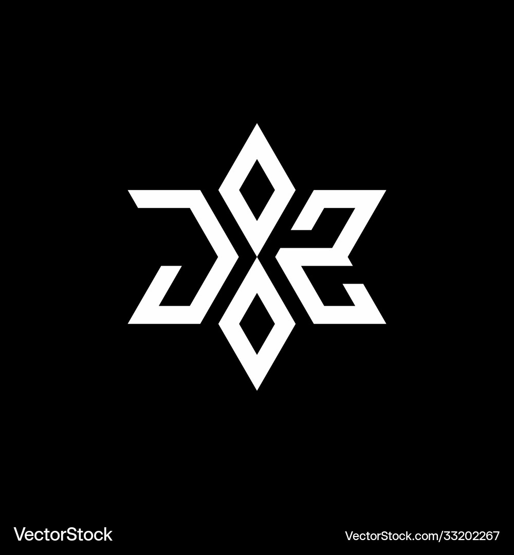 Jz monogram logo with star shape and luxury style Vector Image