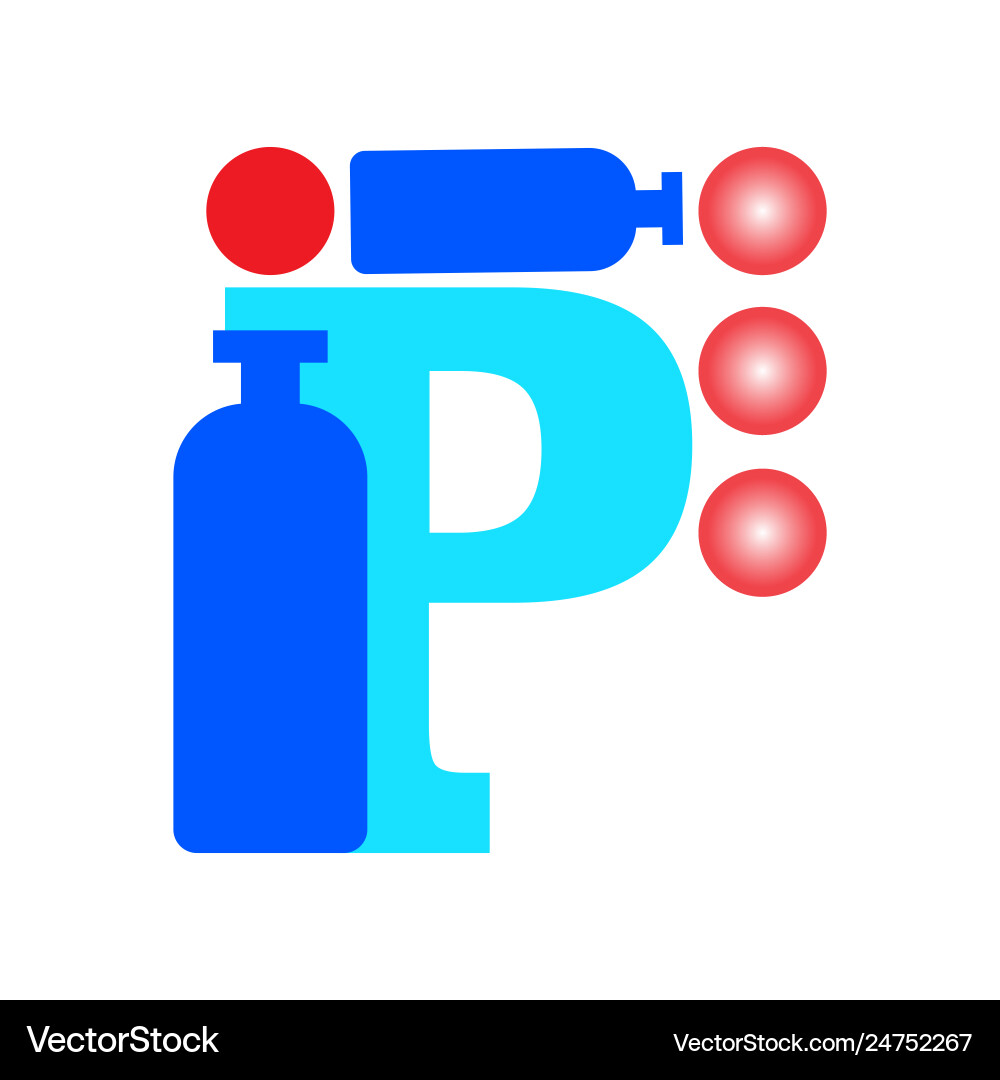 Letter p logo in and isolated white Royalty Free Vector