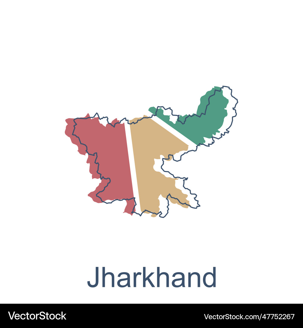 Map of jharkhand colorful design element graphic Vector Image