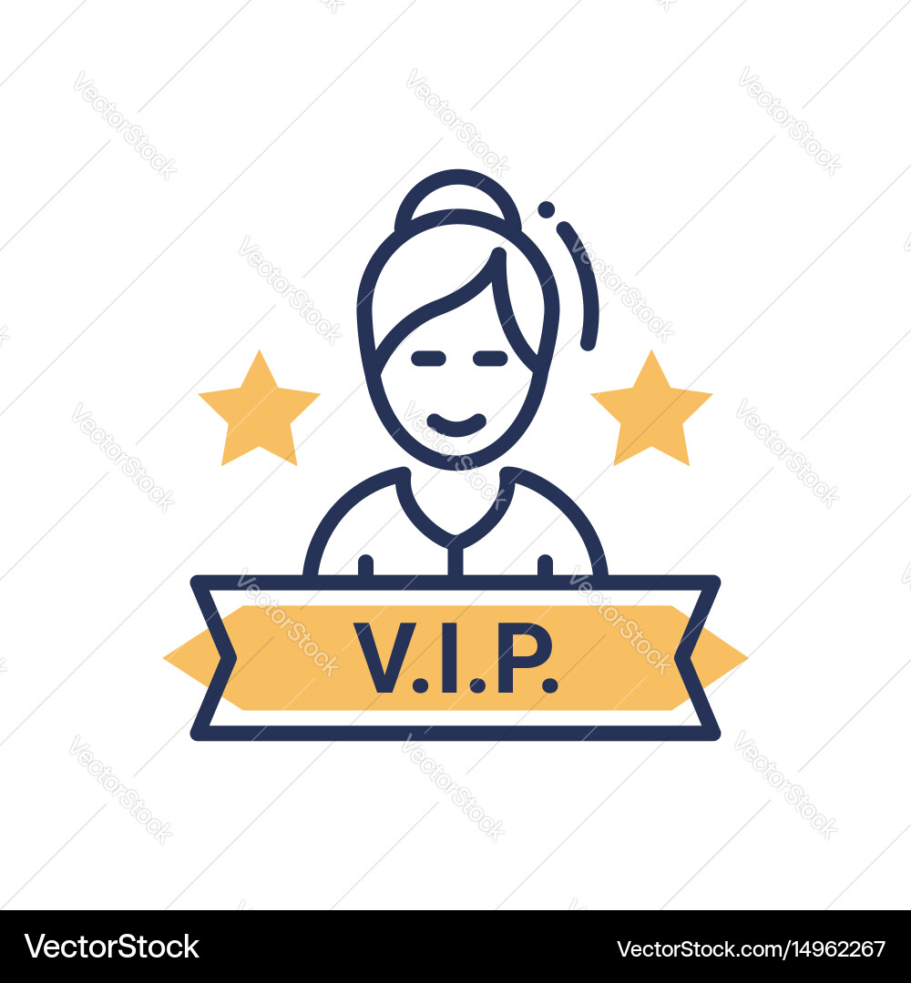 Vip person - modern single line icon Royalty Free Vector