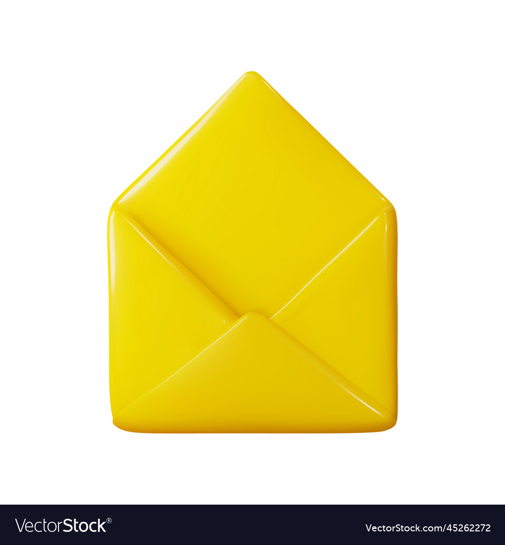 3d open empty mail envelope folded up Royalty Free Vector