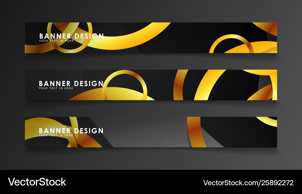 Abstract circle banner fancy golden Royalty Free Vector