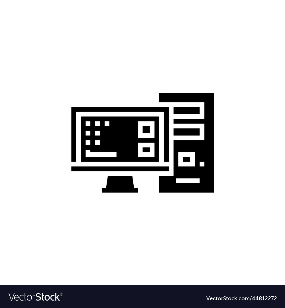 Computer icon component icon solid style Vector Image