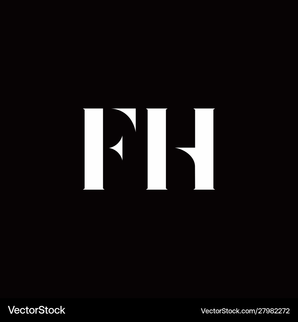 Fh logo letter initial designs template Royalty Free Vector
