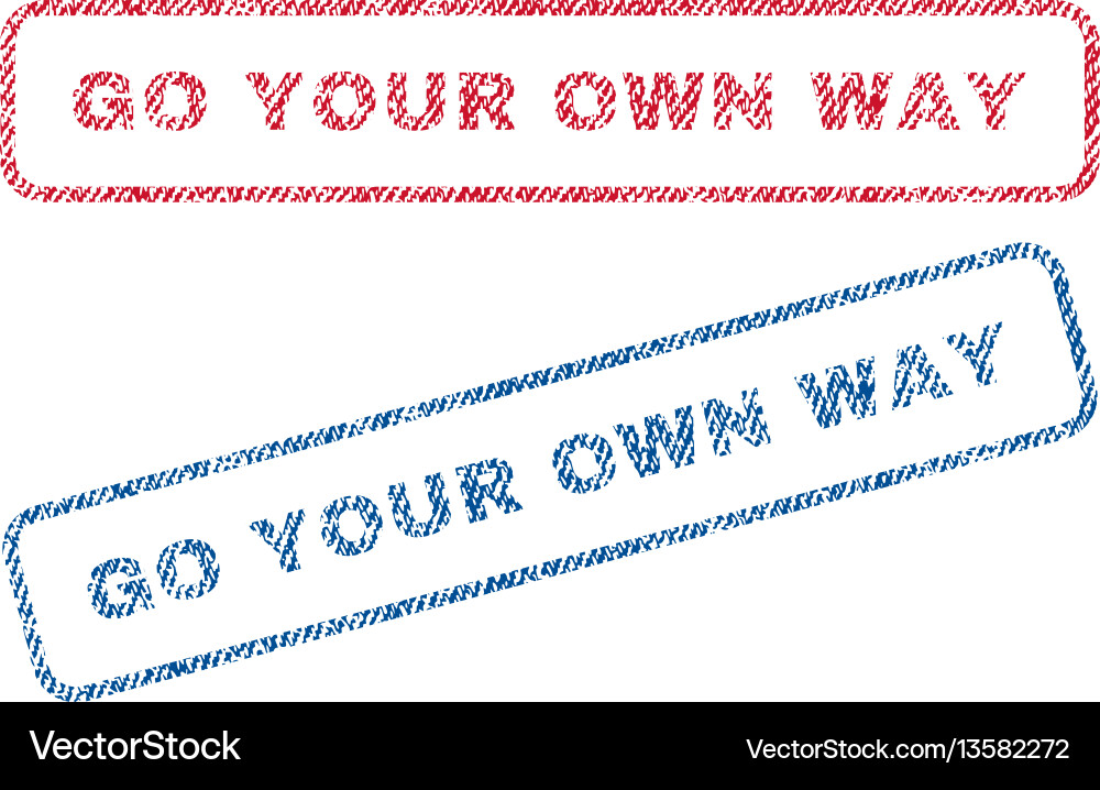 Go your own way textile stamps Royalty Free Vector Image