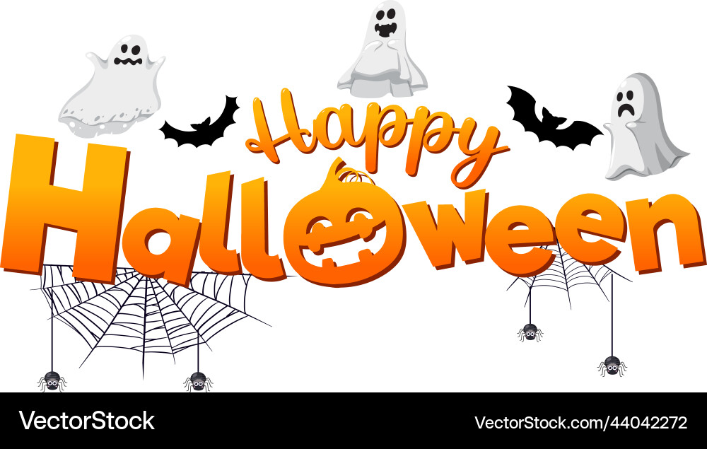 Happy halloween font logo Royalty Free Vector Image
