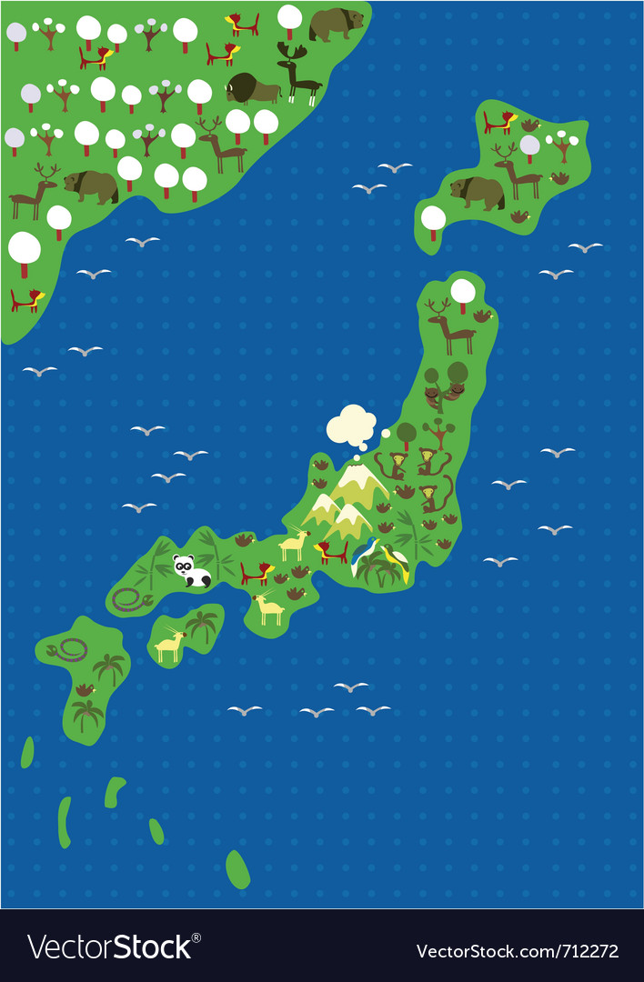 Japan map Royalty Free Vector Image - VectorStock