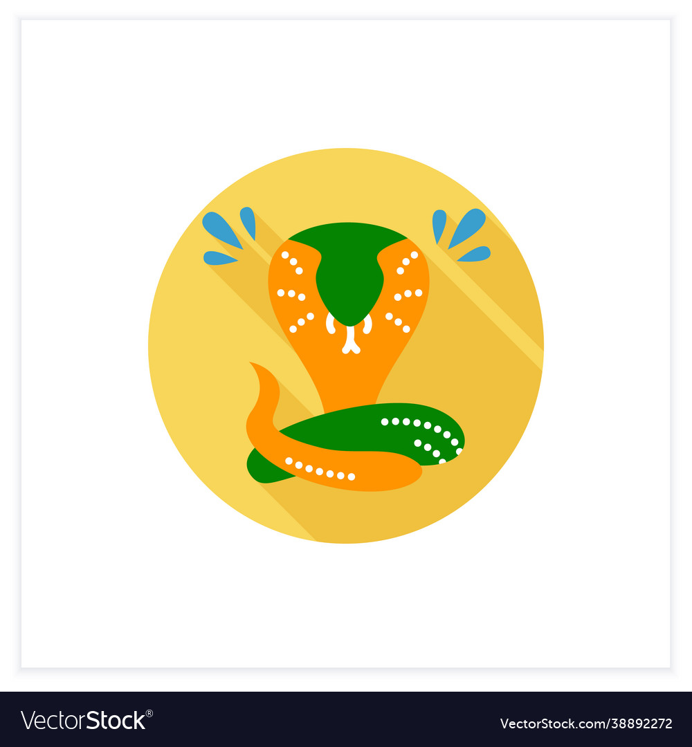 King kobra flat icon Royalty Free Vector Image