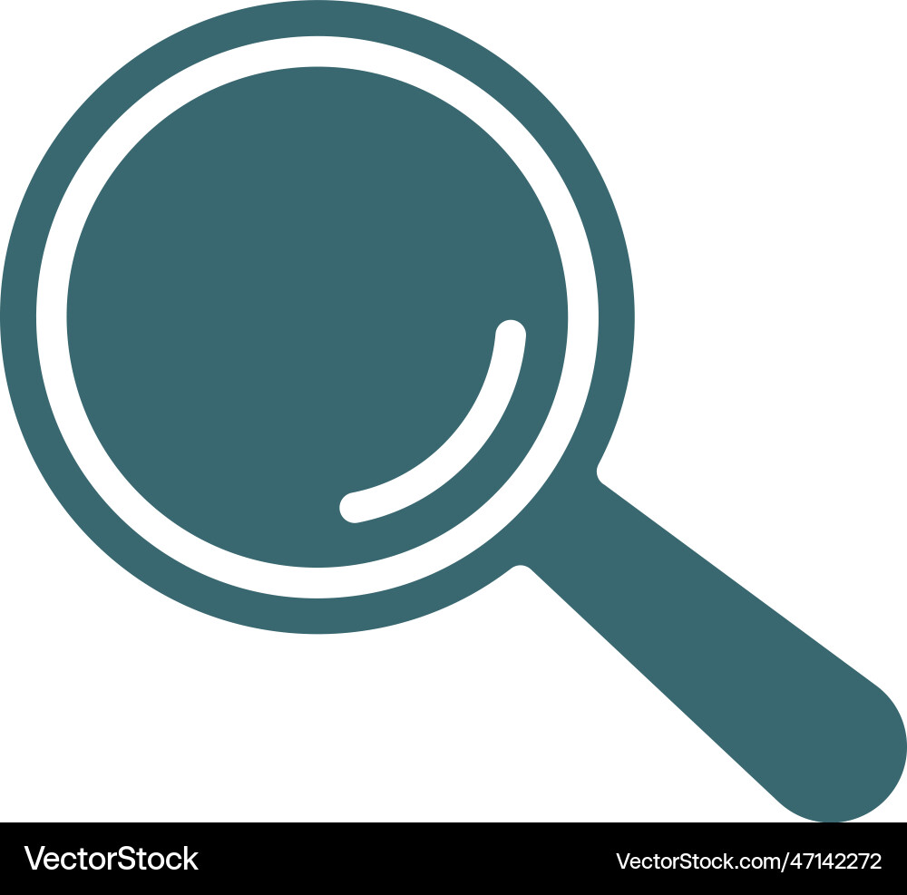 Magnification lens icon filled lens Royalty Free Vector
