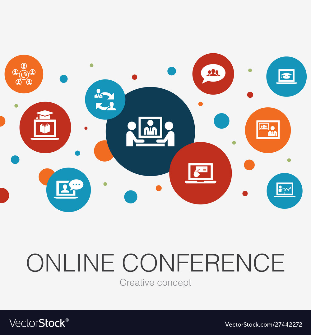 Online conference trendy circle template Vector Image Online conference trendy circle template Vector Image