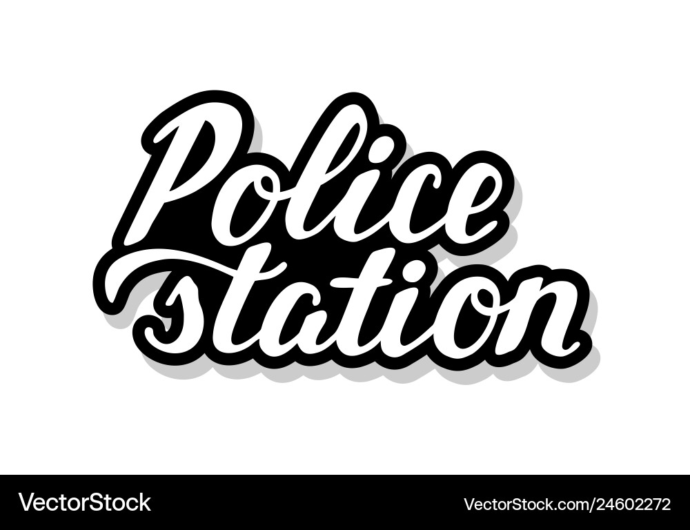 Police station calligraphy template text for your Vector Image