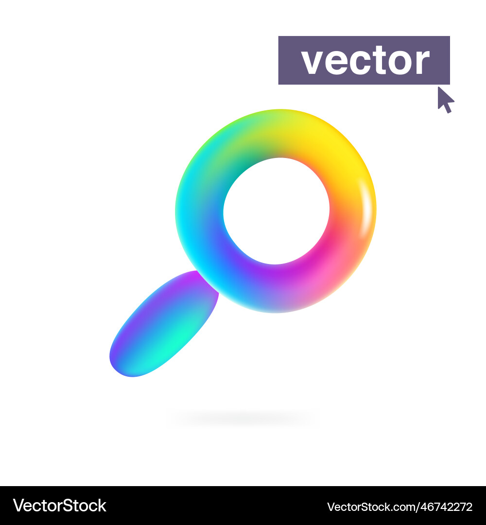 Rainbow-colored lupe logo magnifying glass icon Vector Image