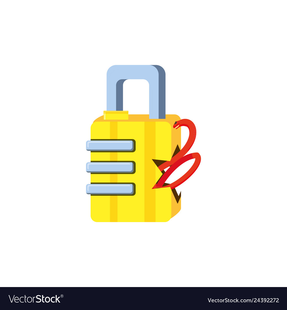 Safe secure padlock with snake attack Royalty Free Vector