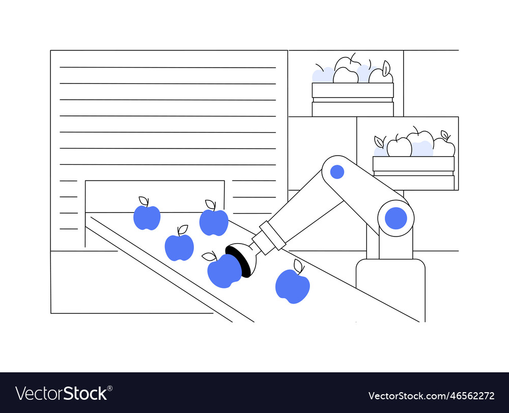 Sorting and packing robots abstract concept Vector Image