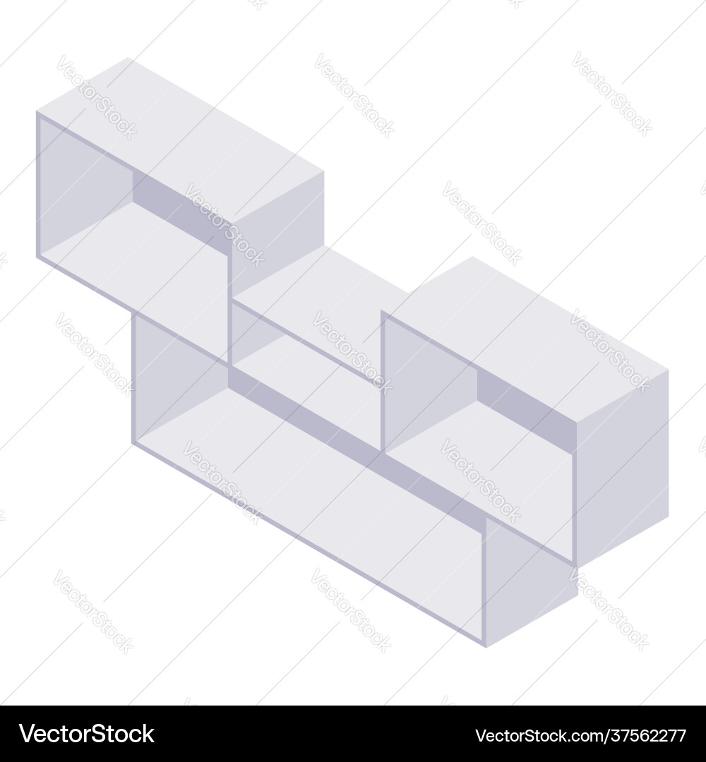 Bookshelf isometric - case and shelf for books Vector Image