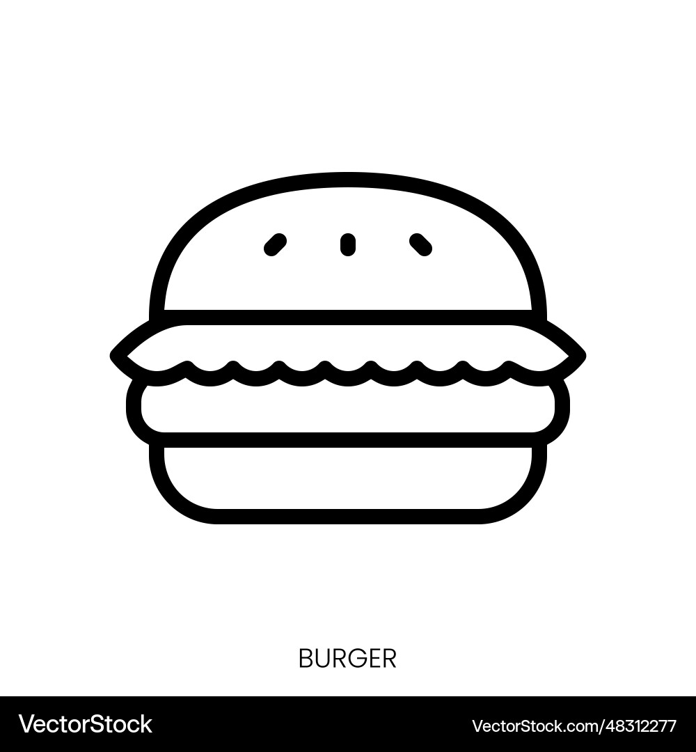 Burger icon line art style design isolated Vector Image