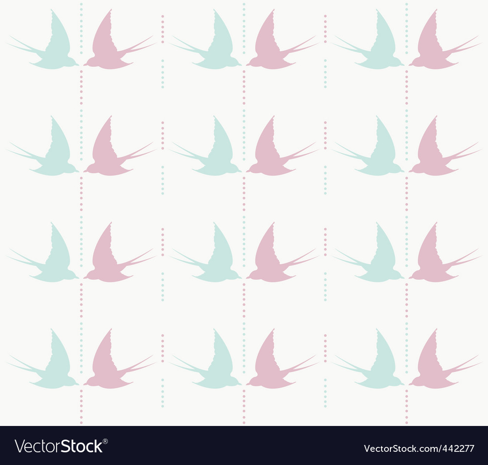 Cute swallow pattern Royalty Free Vector Image