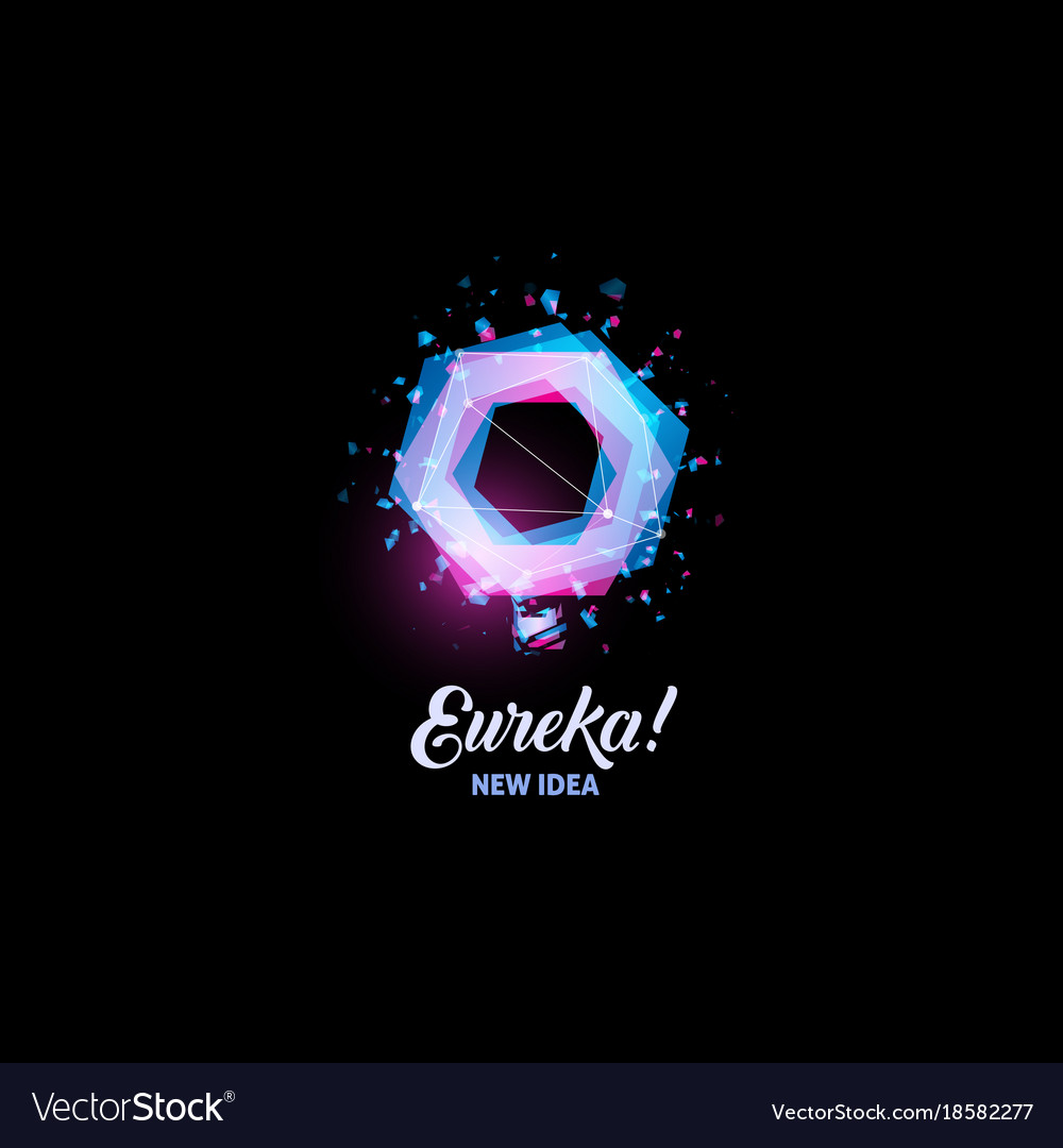 Eureka new idea logo light bulb abstract Vector Image
