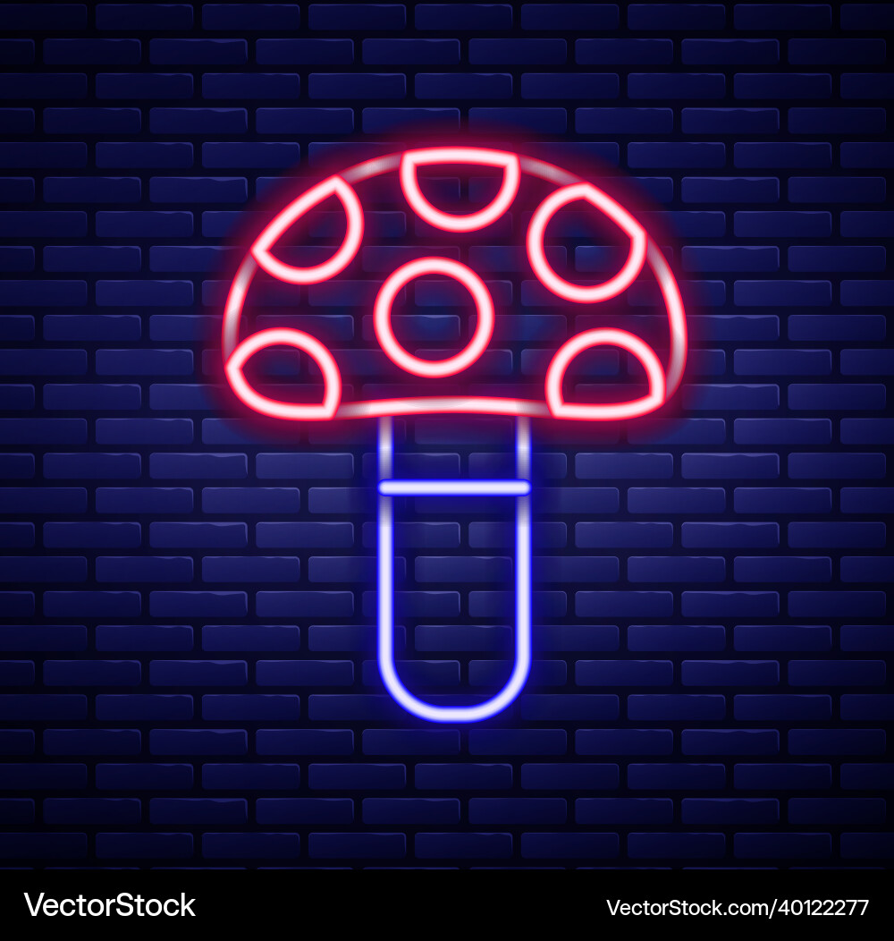 Glowing neon line psilocybin mushroom icon Vector Image