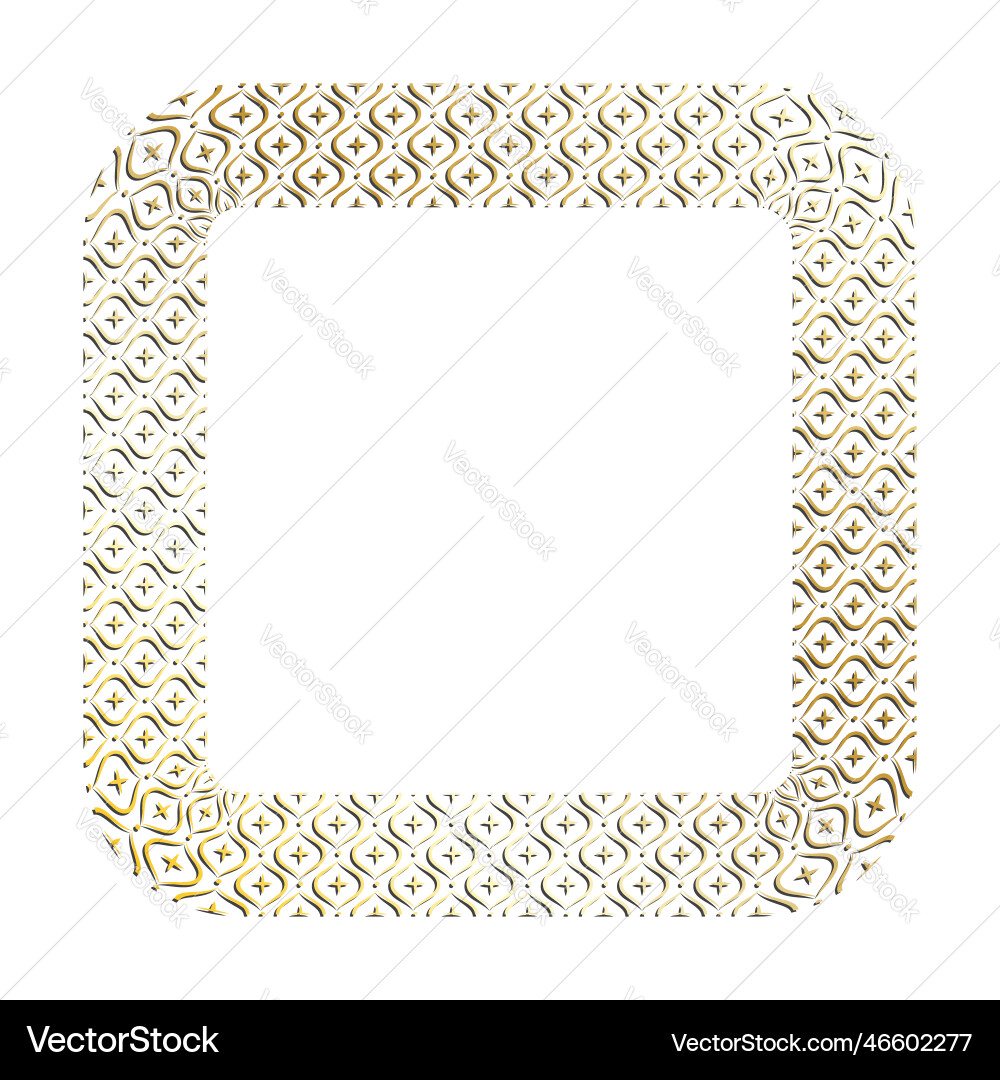 Golden wide square abstract geometric arabic Vector Image