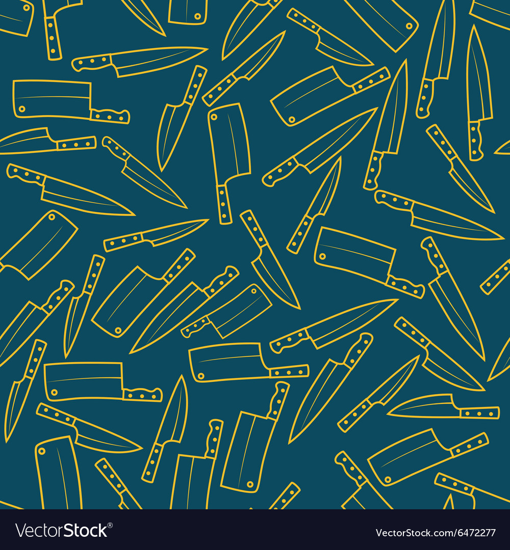 Kitchen knives seamless pattern background Vector Image