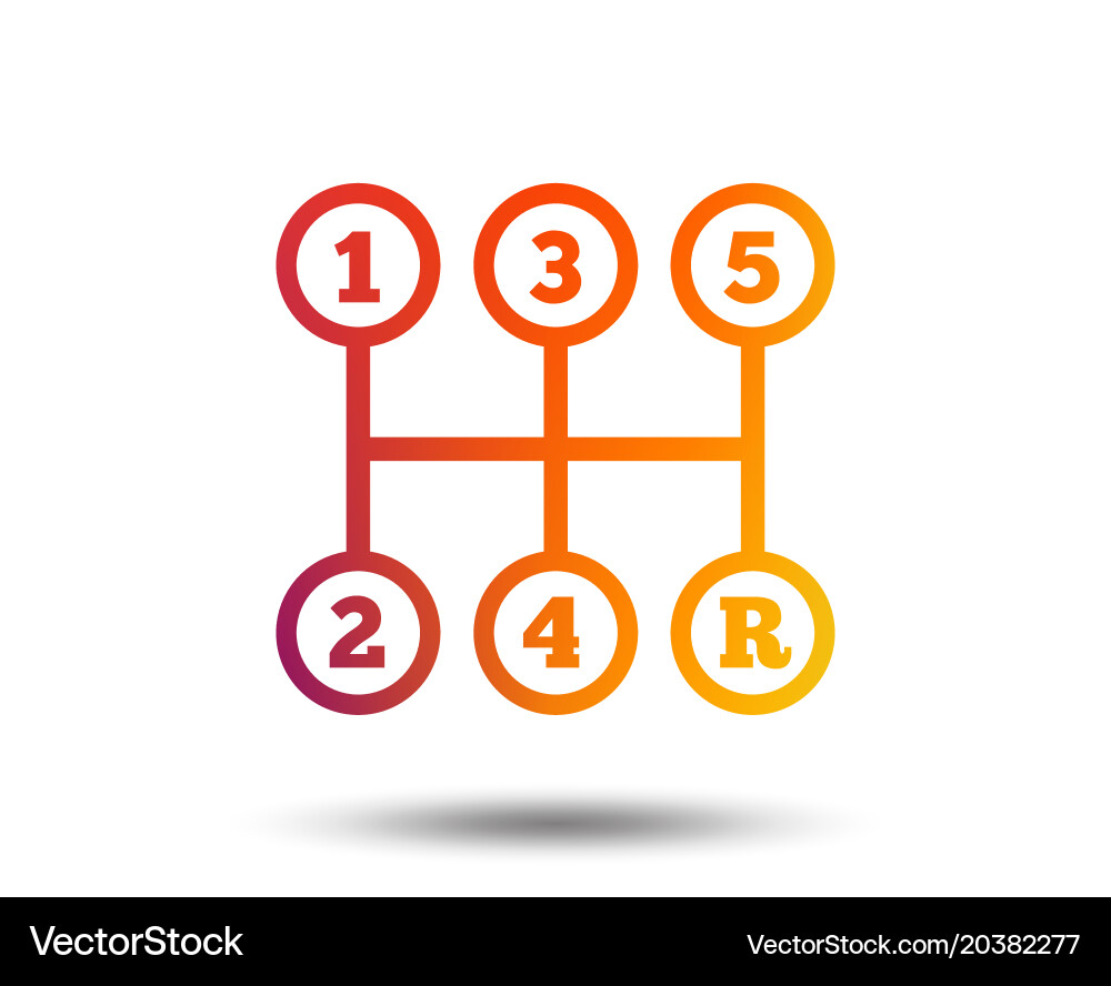 Manual transmission sign icon mechanic control Vector Image