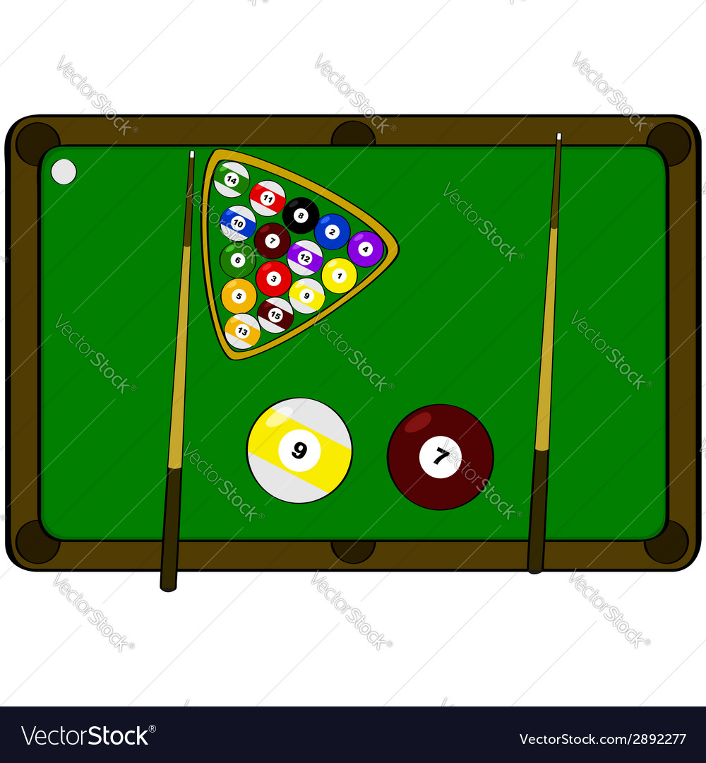 Pool table Royalty Free Vector Image - VectorStock