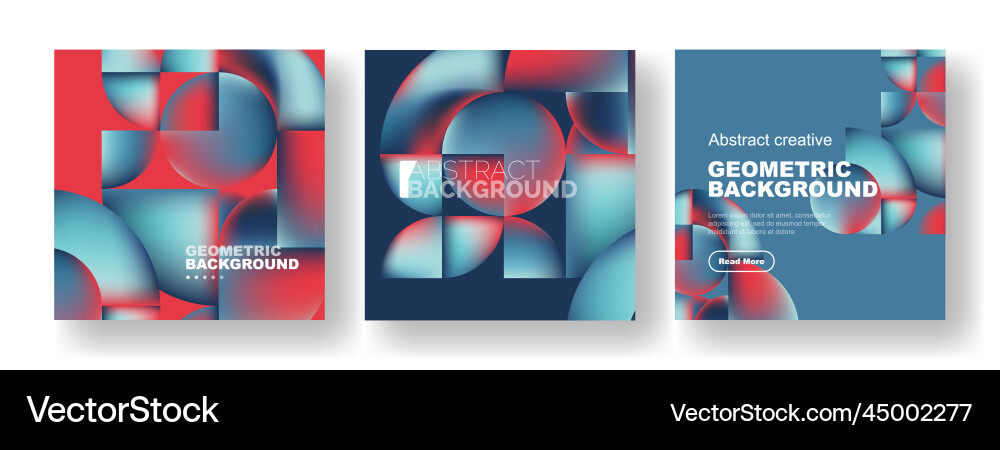 Set of abstract geometric posters designs Vector Image