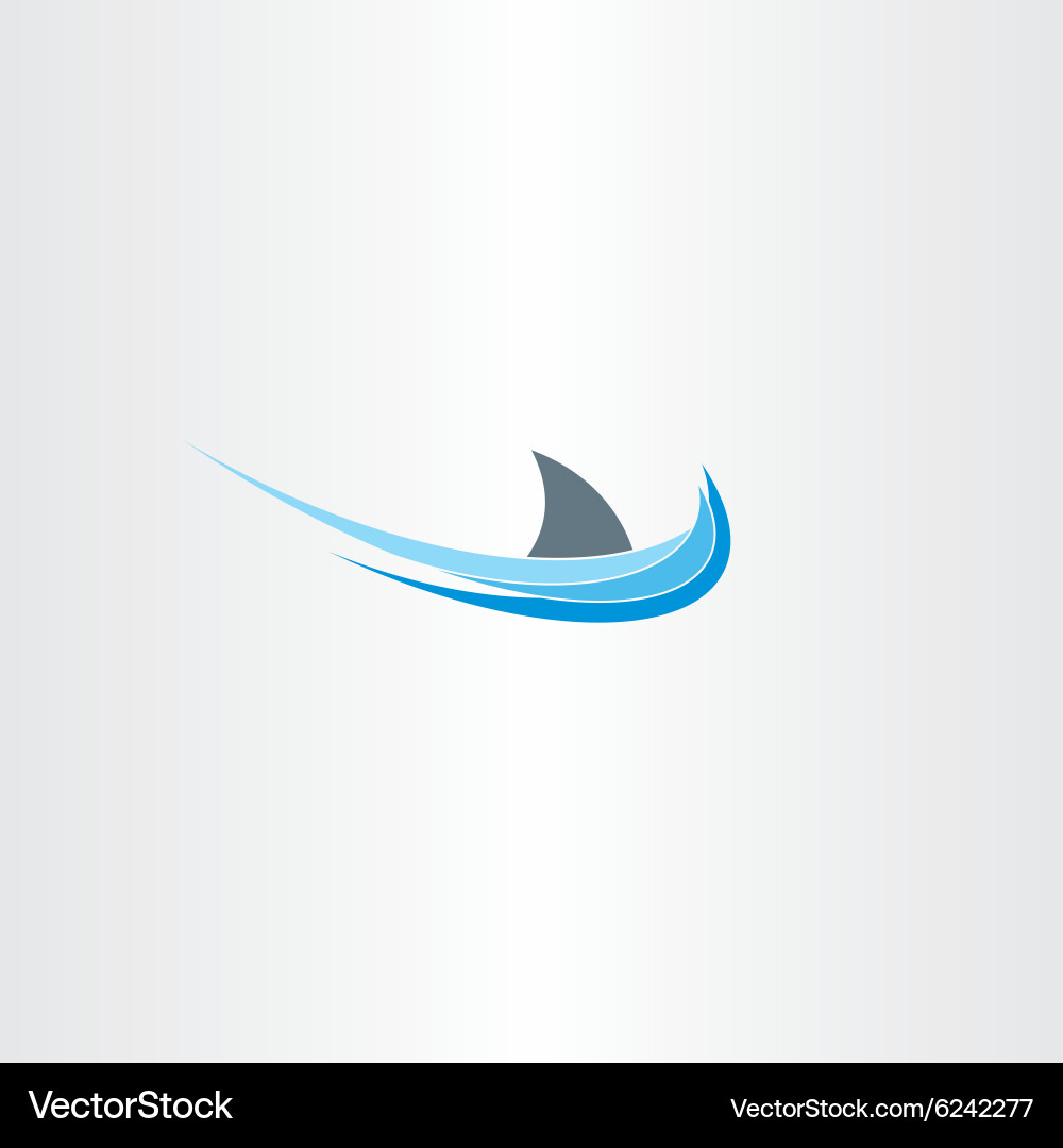Shark sign sea water wave icon Royalty Free Vector Image