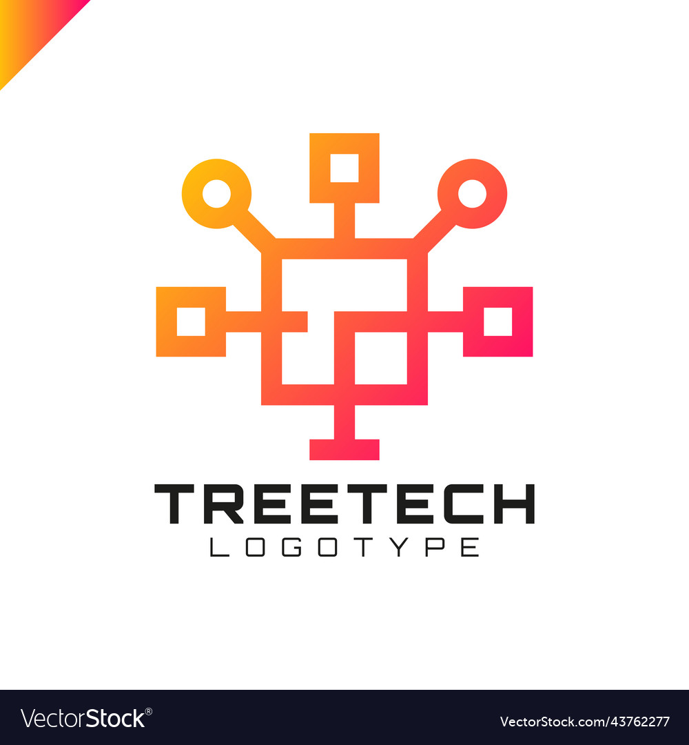 Tech tree square chip integrate technology Vector Image