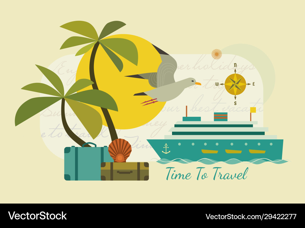 Time to travel poster Royalty Free Vector Image