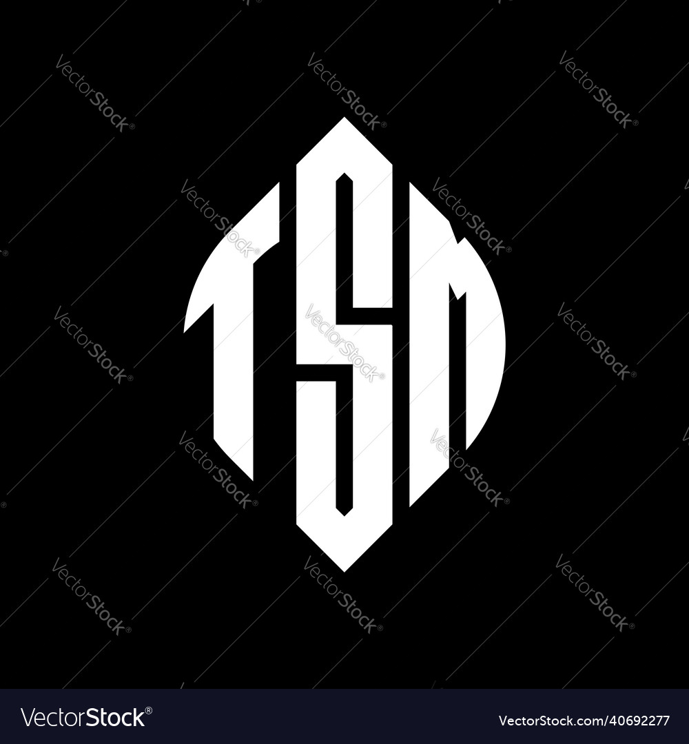 Tsm circle letter logo design with circle Vector Image