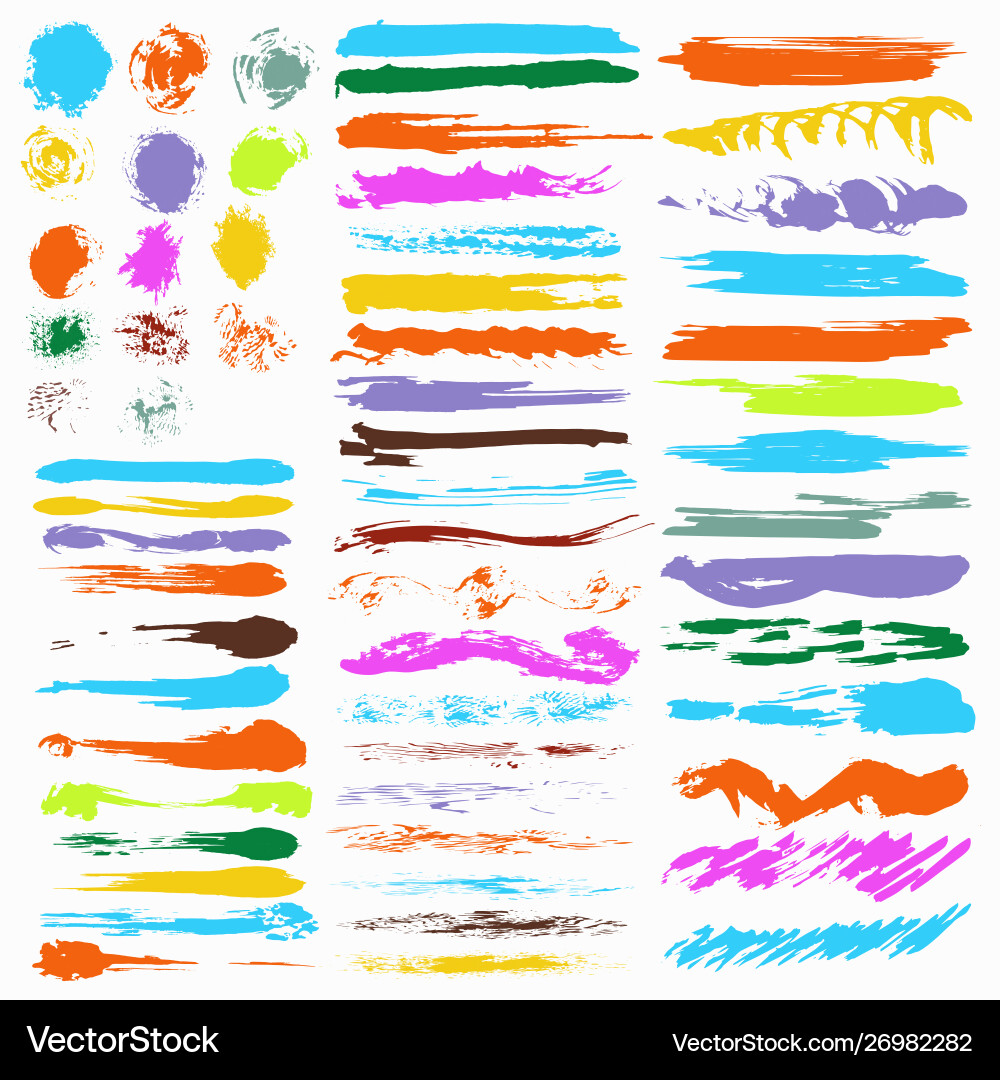 A collection ink lines stains and blots Royalty Free Vector