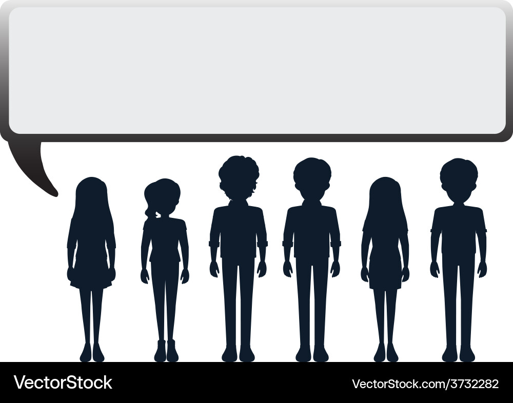 A group of people with an empty callouts Vector Image